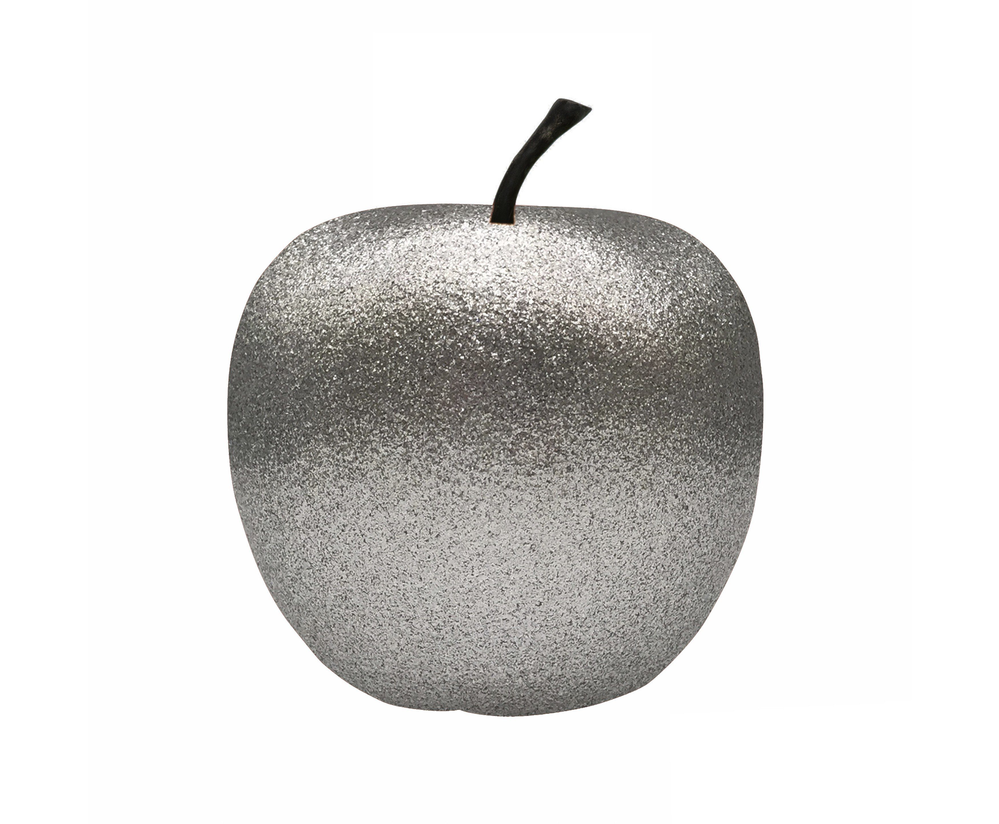 Mambocat Dekofigur Deko Apfel Silber Xs Ø 145 Mm H 170 Mm Fiberglas