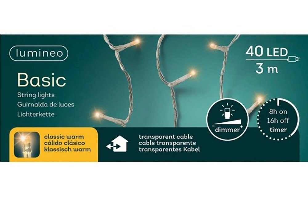 Kaemingk LED-Lichterkette LED Lichterkette Innen Außen 40 LEDs transparent