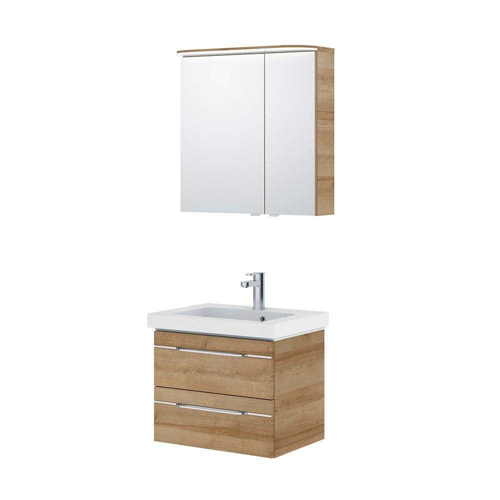 Lomadox Badmöbel Set Budva 66 Spar Set 2 St Mit Led Beleuchtung In
