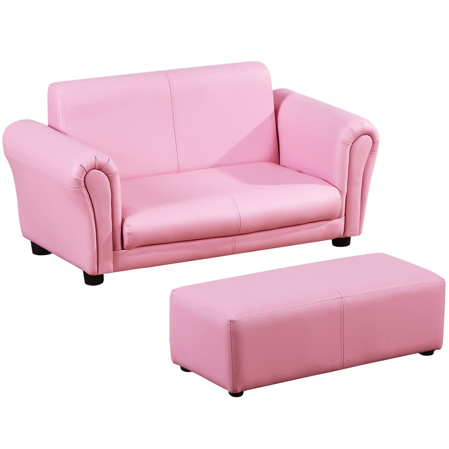 HOMCOM Sofa Kindersofa mit Hocker, Couch