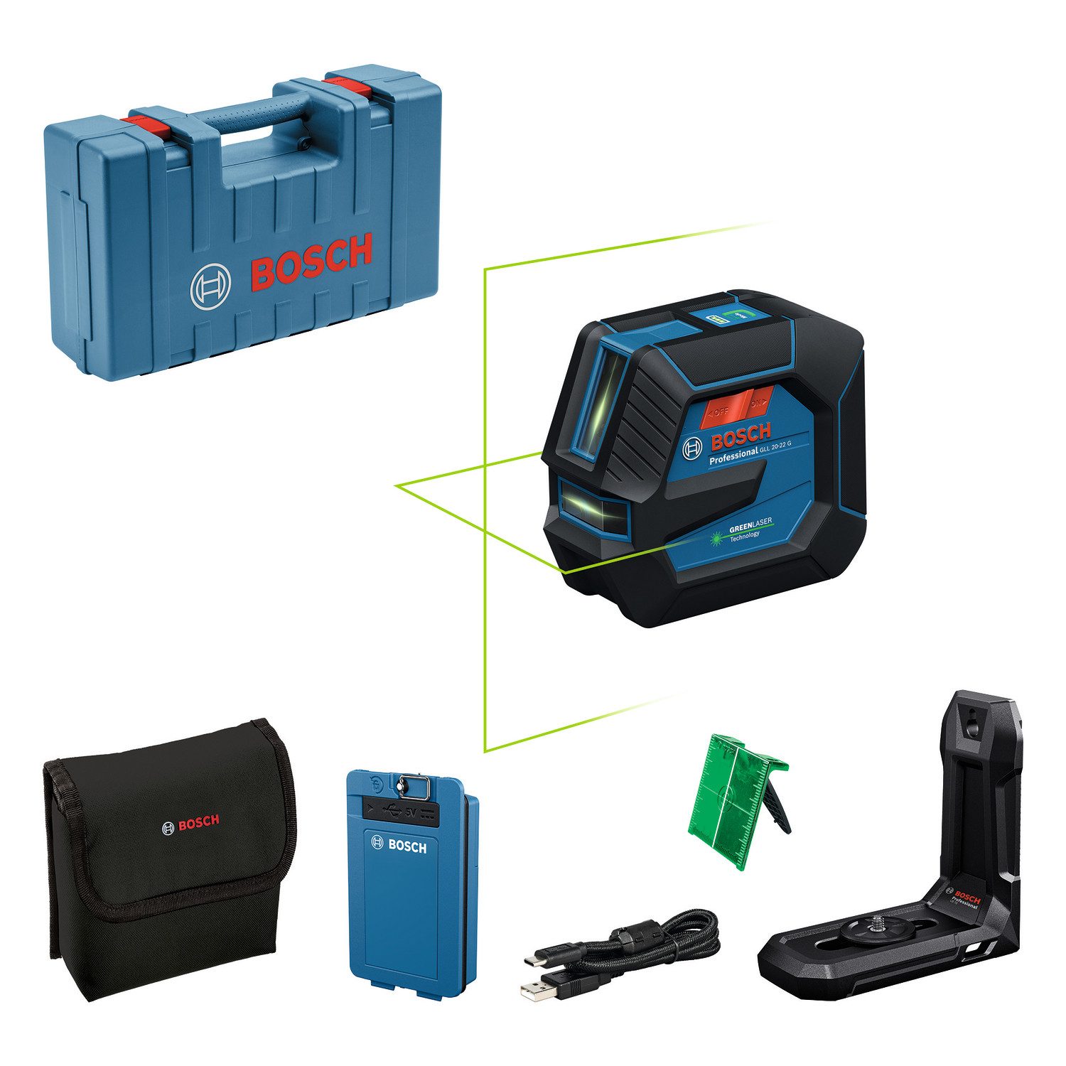 Bosch Professional Linienlaser GLL 20-22 G, Kreuzlinienlaser