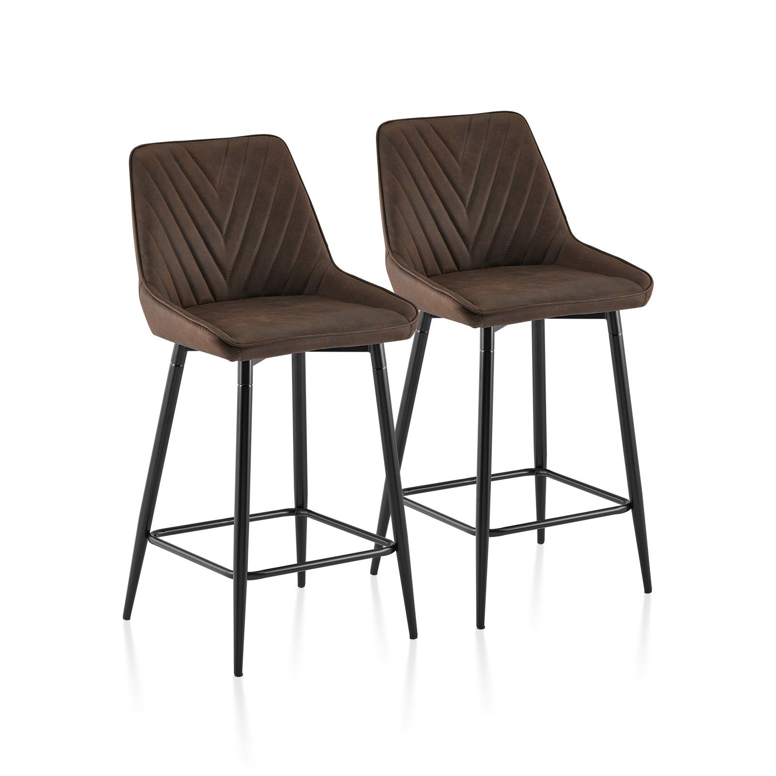 Clipop Barhocker Kunstlederstuhl 2er Im Set Ergonomische Gepolstert
