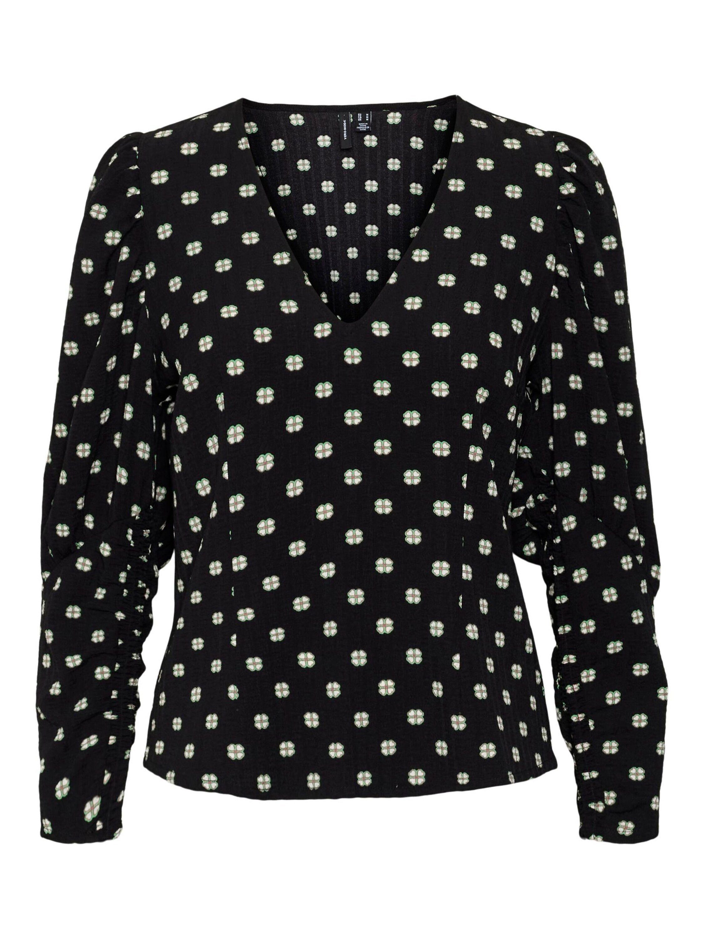 Vero Moda Langarmbluse Gina (1-tlg) Drapiert/gerafft