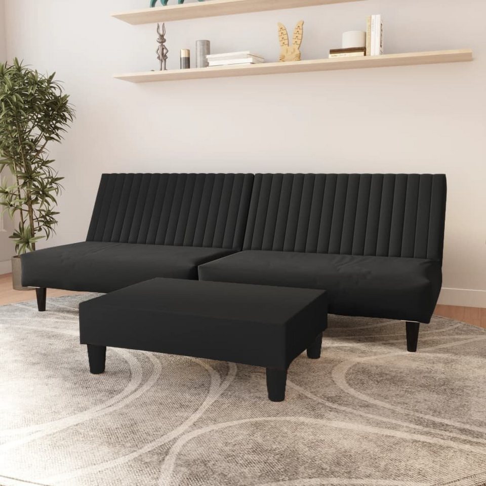 Möbelando Sofa Basdahl Mit Fußhocker In Schwarz Abmessungen B 200 Cm