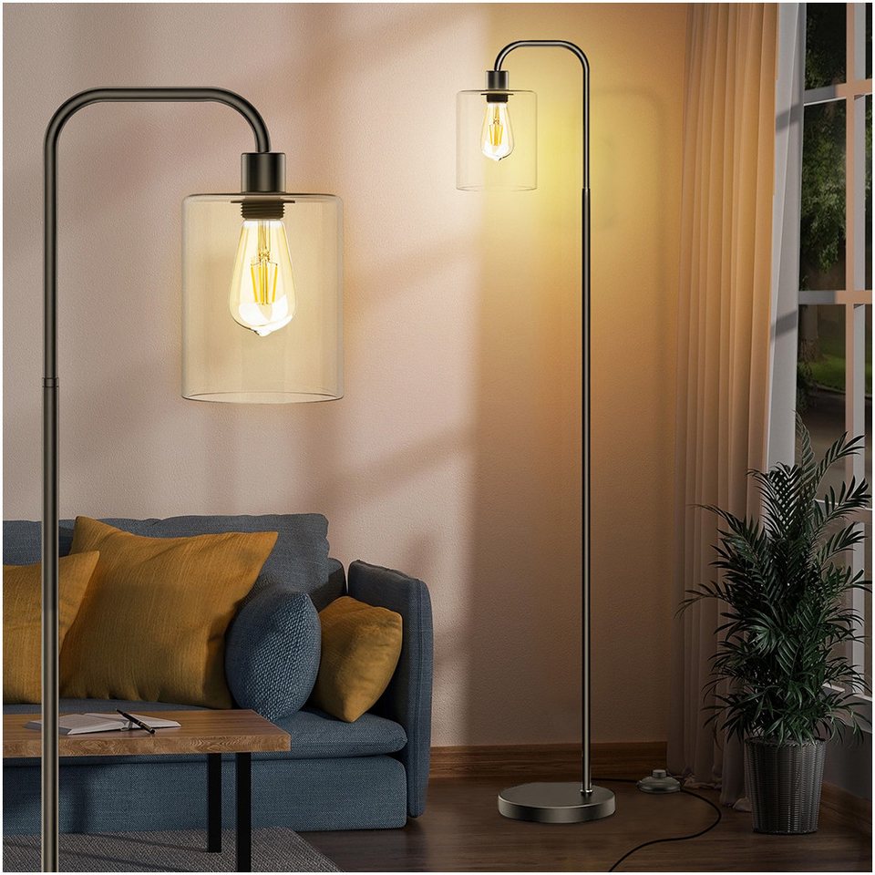 Sunicol Led Stehlampe Stehleuchte Mit Glasschirm And Metallrahmen
