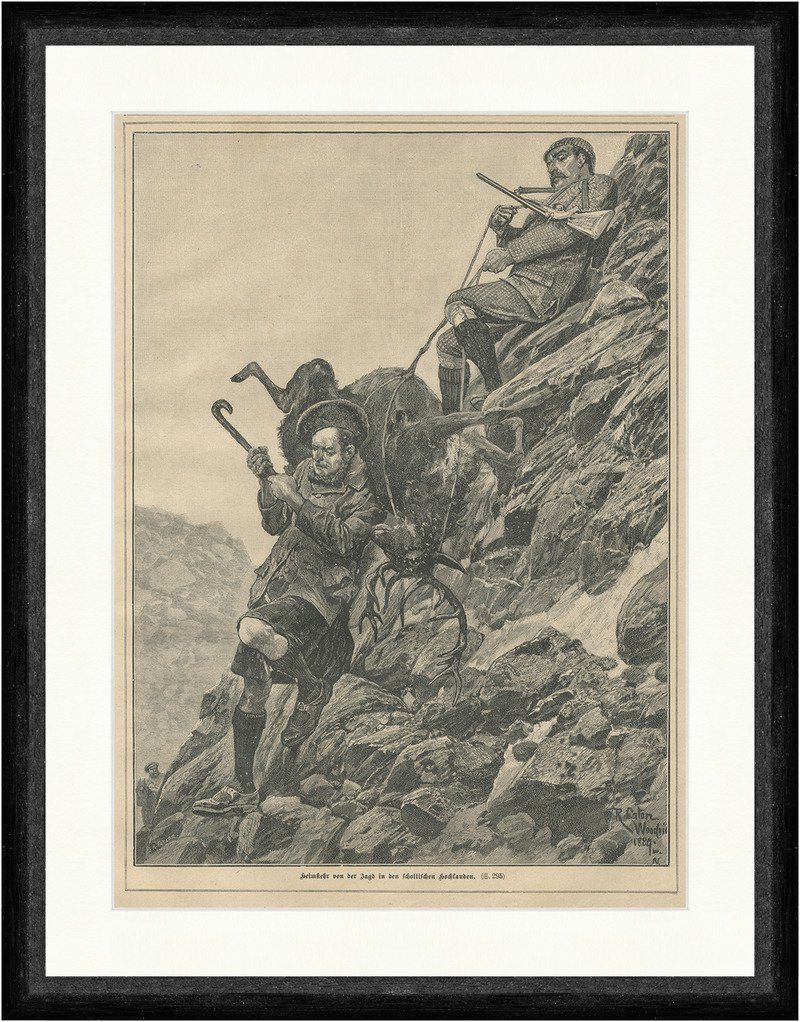 Kunstdruck Heimkehr von der Jagd in den schottischen Hochlanden Faksimile_E 25541, (1 St)