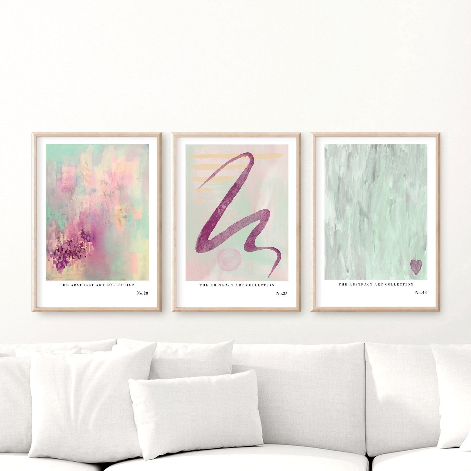 Homestyle Accessoires Poster Bilderset Abstract Collection Pastell 3er