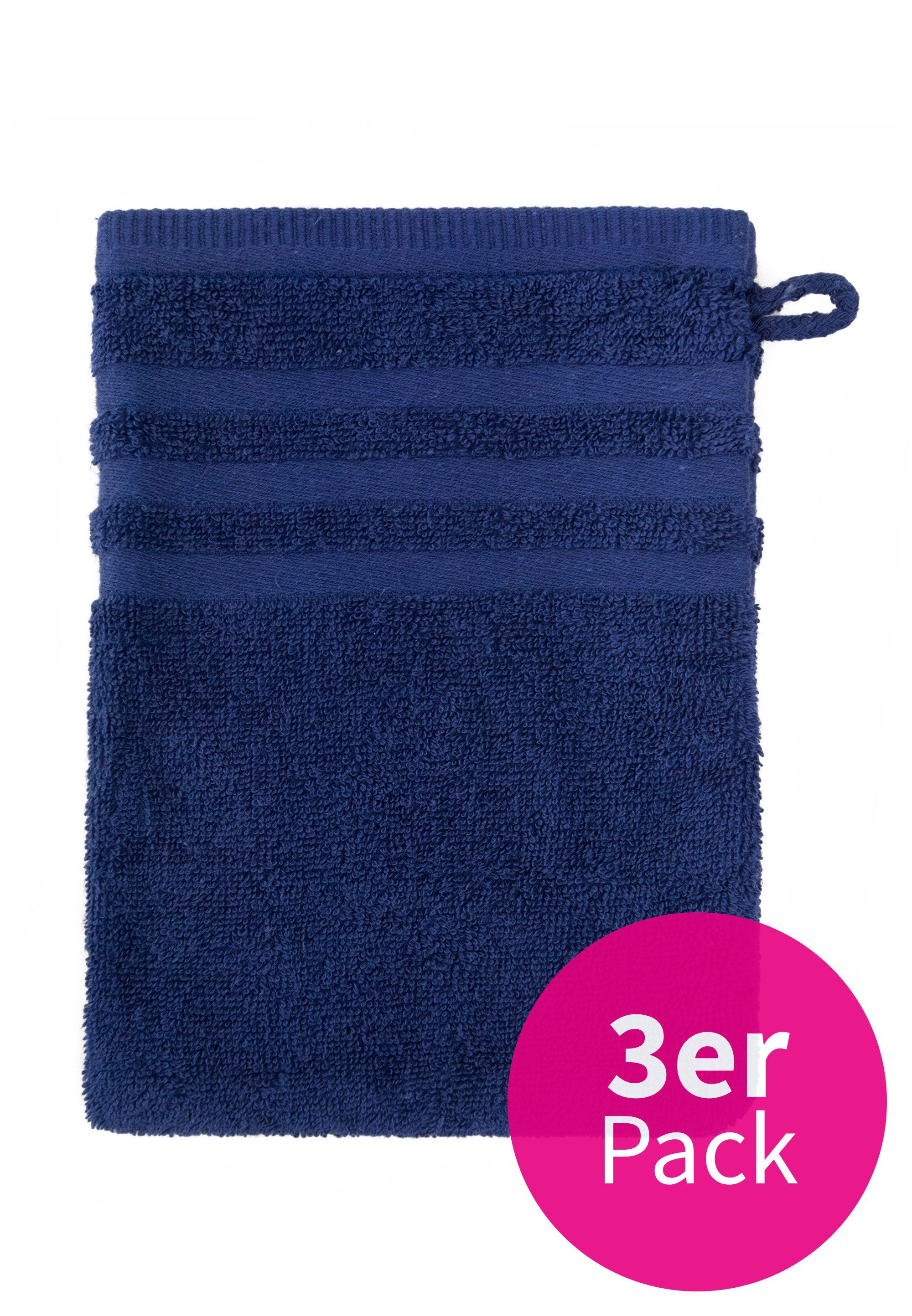 grace grand spa Waschlappen (3-tlg), im 3er-Pack mit Streifen-Bordüre ...