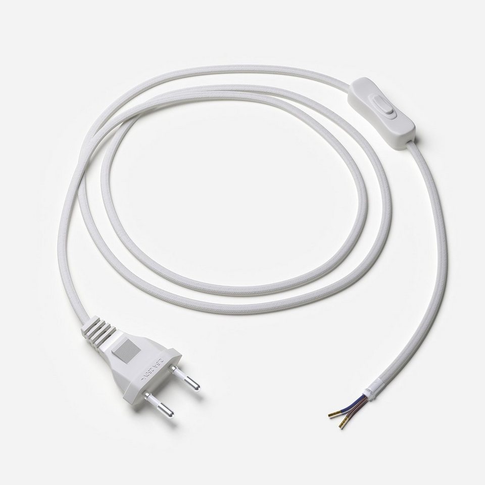 Lightstock Tischleuchte Textilkabel Zuleitung Mit Euro Stecker Und