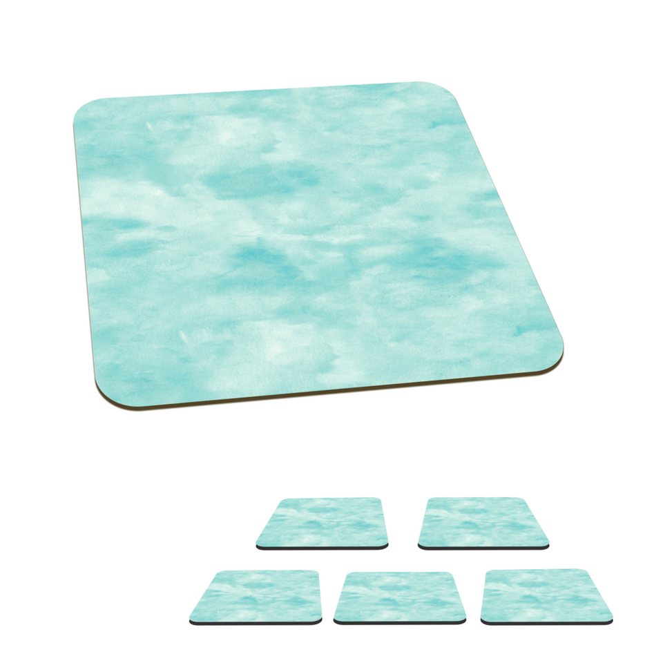 Muchowow Glasuntersetzer Muster Aquarell Türkis Zubehör Für Gläser