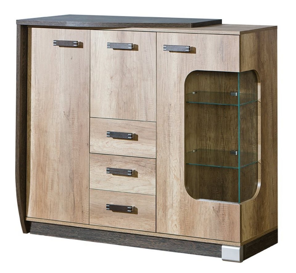 Jvmoebel Kommode Kommode Eiche Vitrine Kommoden Vitrinen