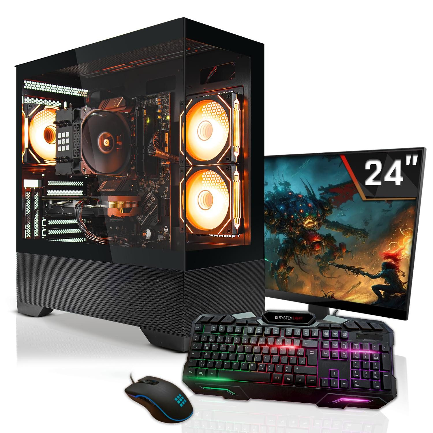 SYSTEMTREFF Basic Gaming-PC-Komplettsystem (24", AMD 7600 7600, Radeon ...