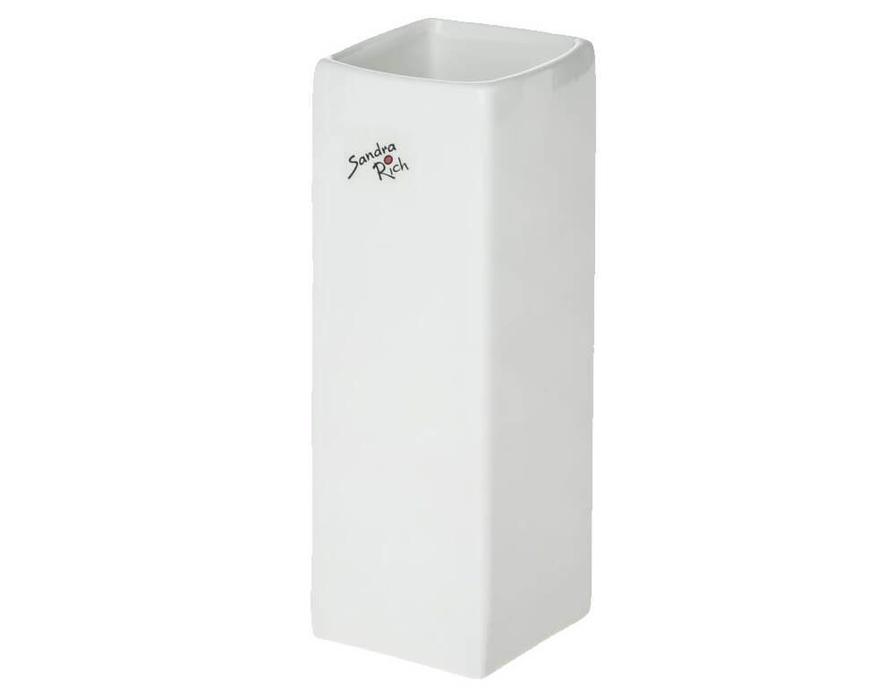 Matches21 Home And Hobby Blumentopf Vase Porzellan Eckig Weiß Blumenvase