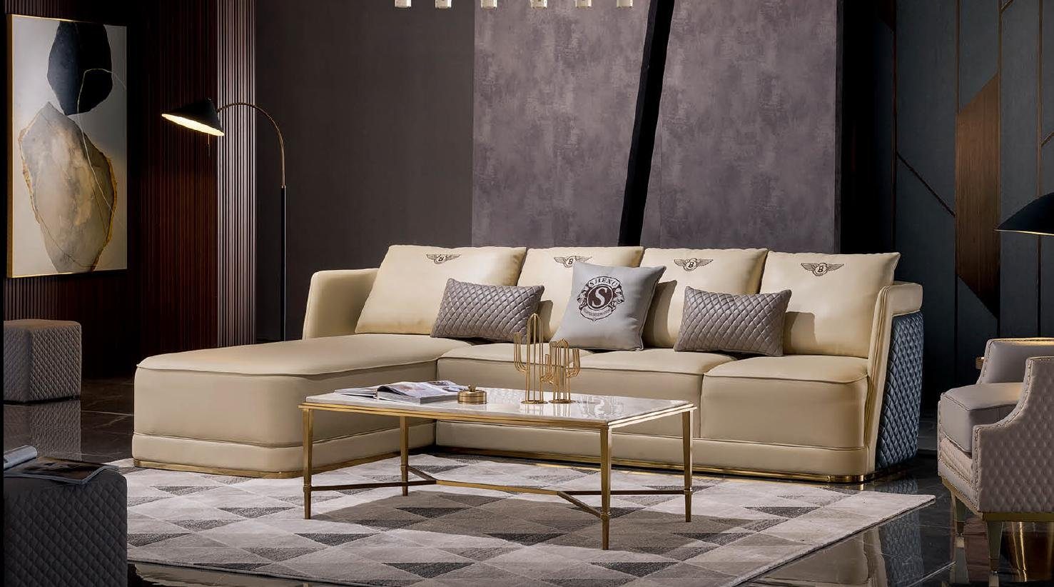 Jvmoebel Ecksofa Sofa L Form Ledersofa Couch Wohnlandschaft Garnitur