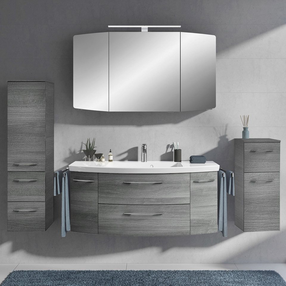 Lomadox Badmöbel Set Cervia 66 Spar Set Graphit Mit 121cm