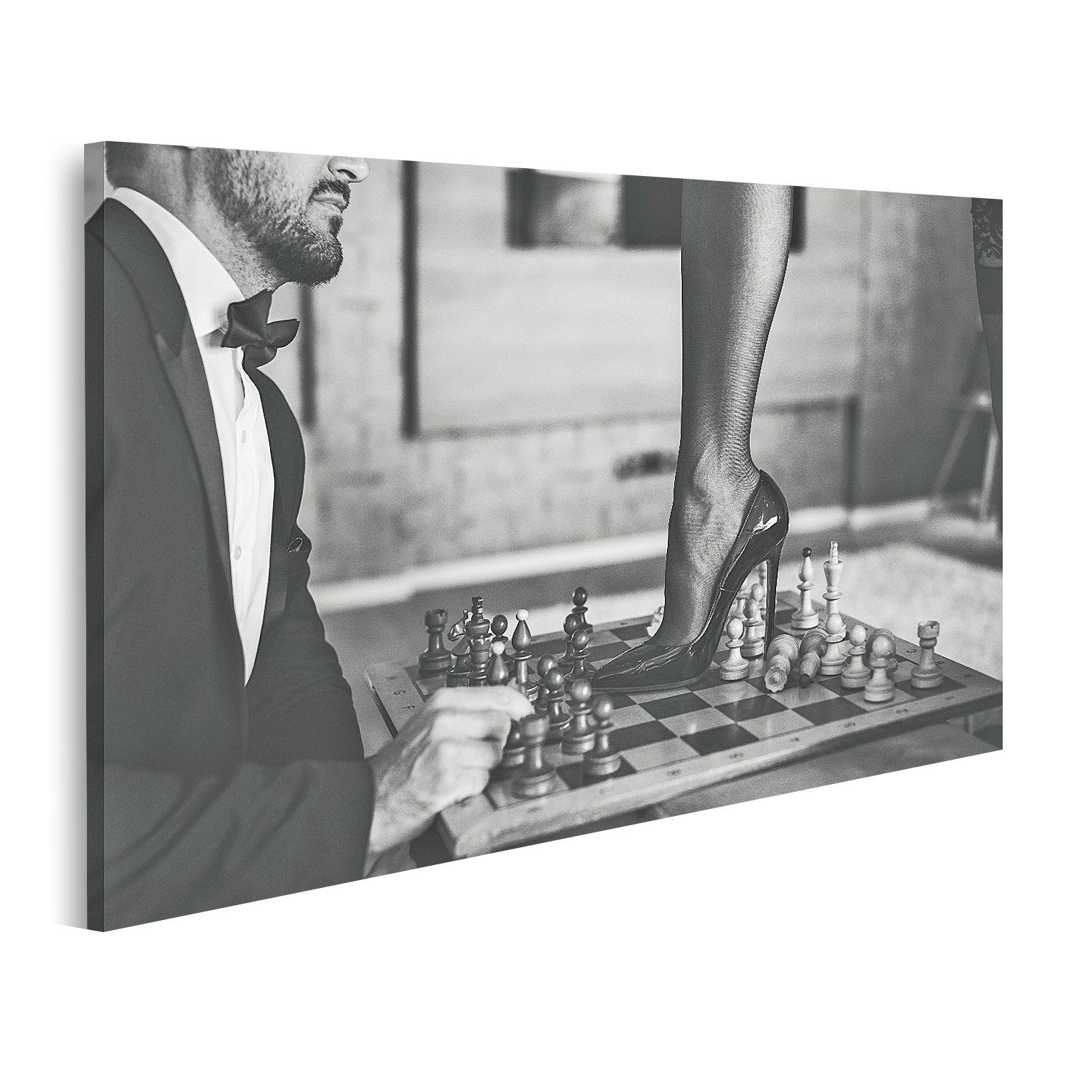 islandburner Leinwandbild Bild auf Leinwand Sexy Frauen Bein Stockings Strümpfe High Heels Mit ...