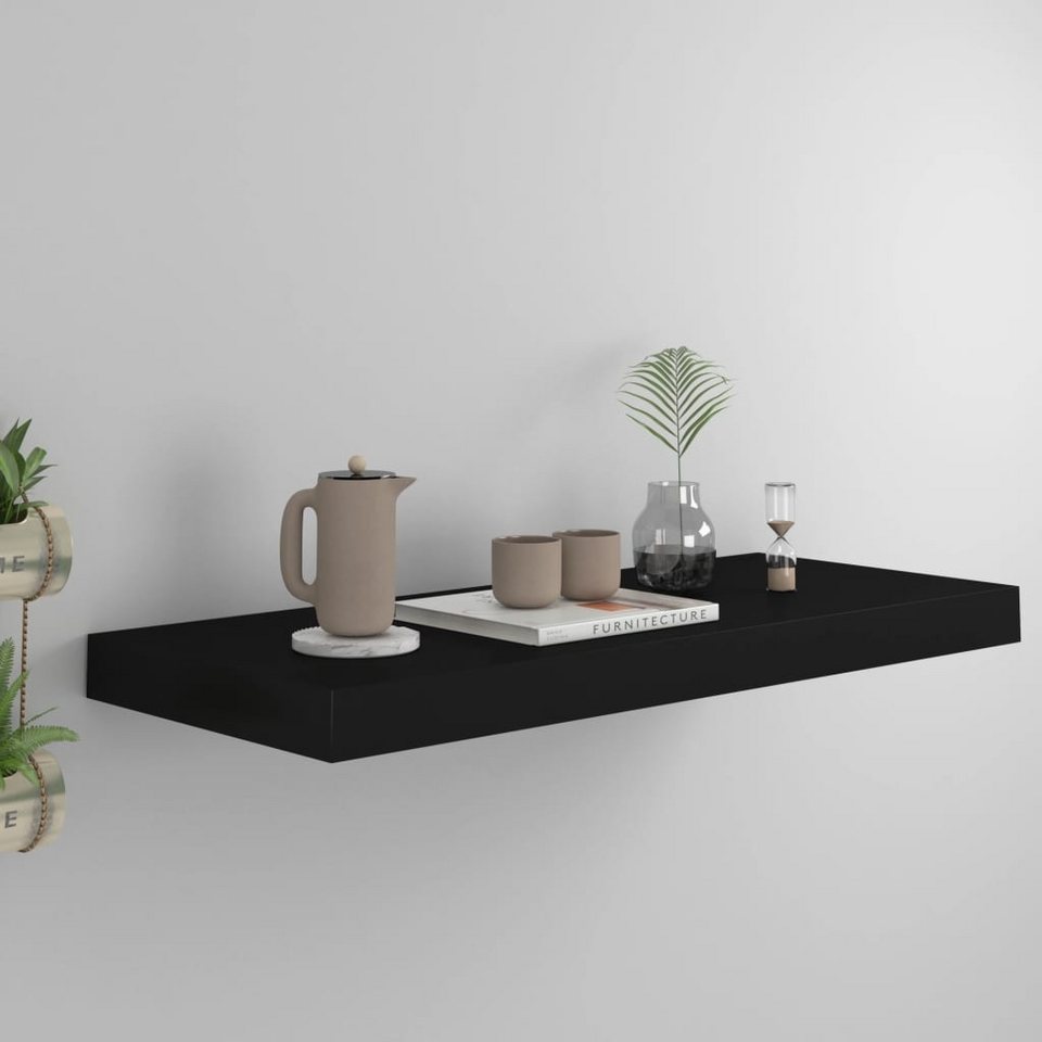 Vidaxl Wandregal Aus Mdf Honeycomb Mit Metallhalter In Schwarz Lxbxh