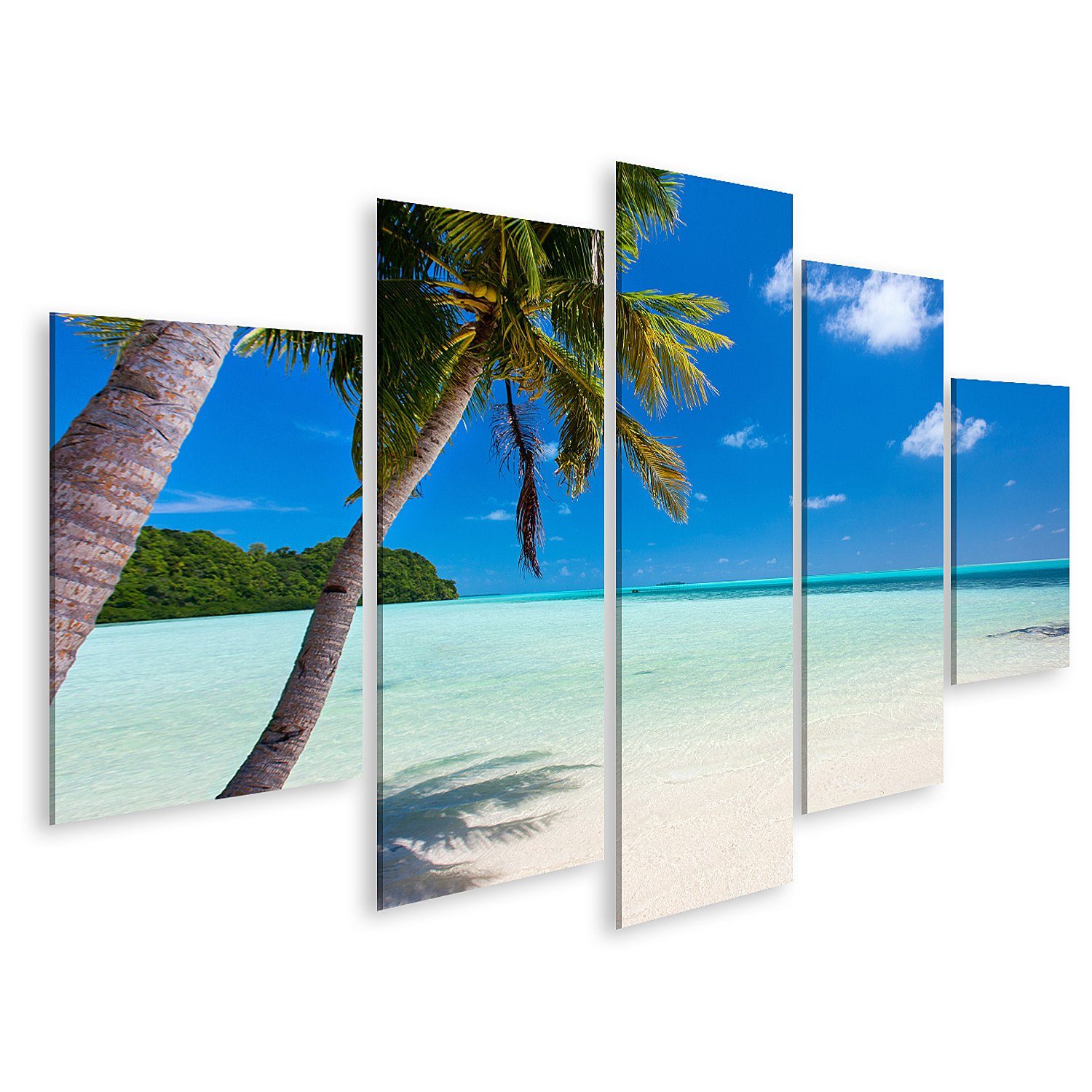 islandburner Leinwandbild Bild auf Leinwand Schöne tropische Strand Exotische Insel Pazifik Palm