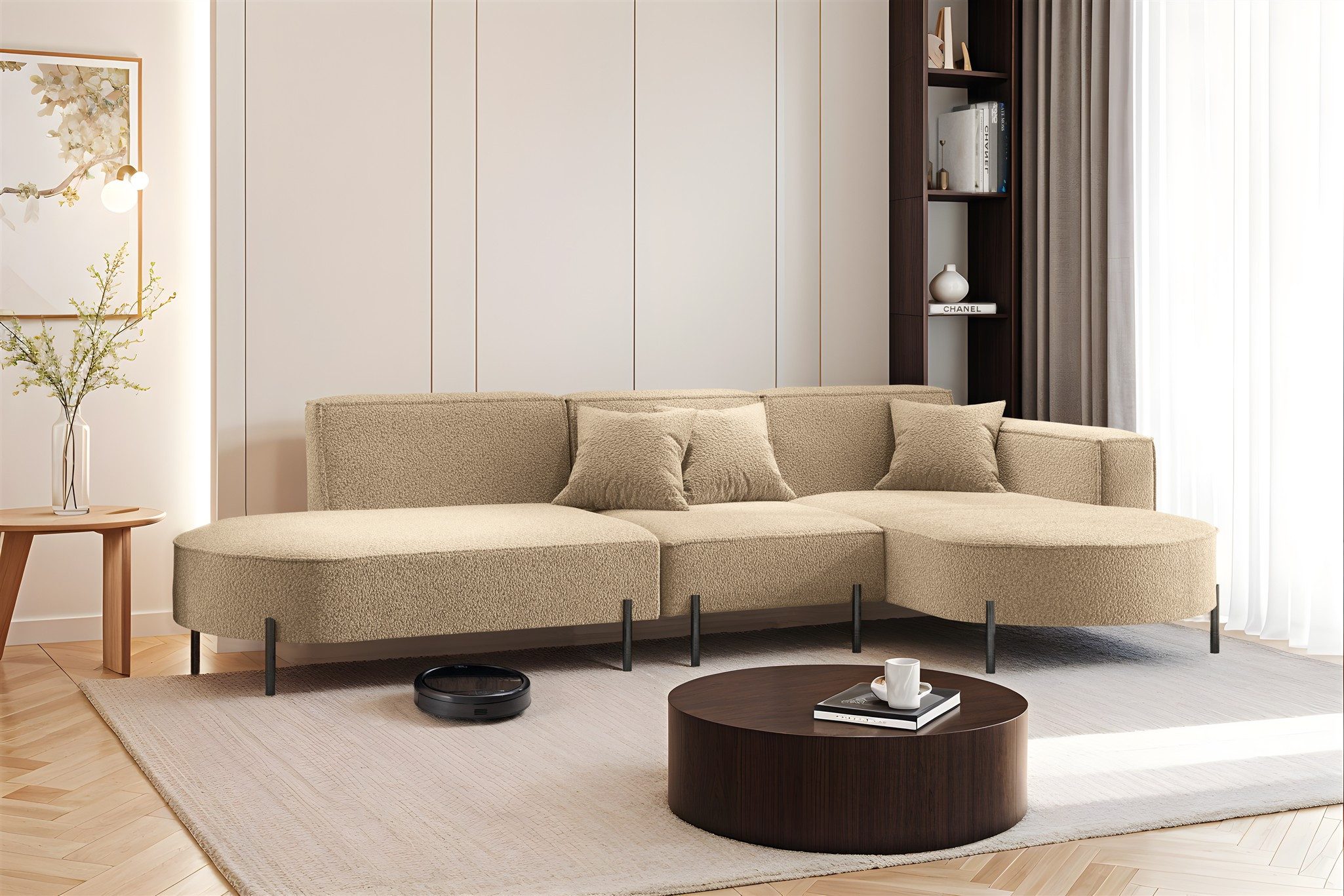 Fun Möbel Ecksofa Sofa VALENCIA mit Ottomane in Stoff Quelle, Ottomane ...