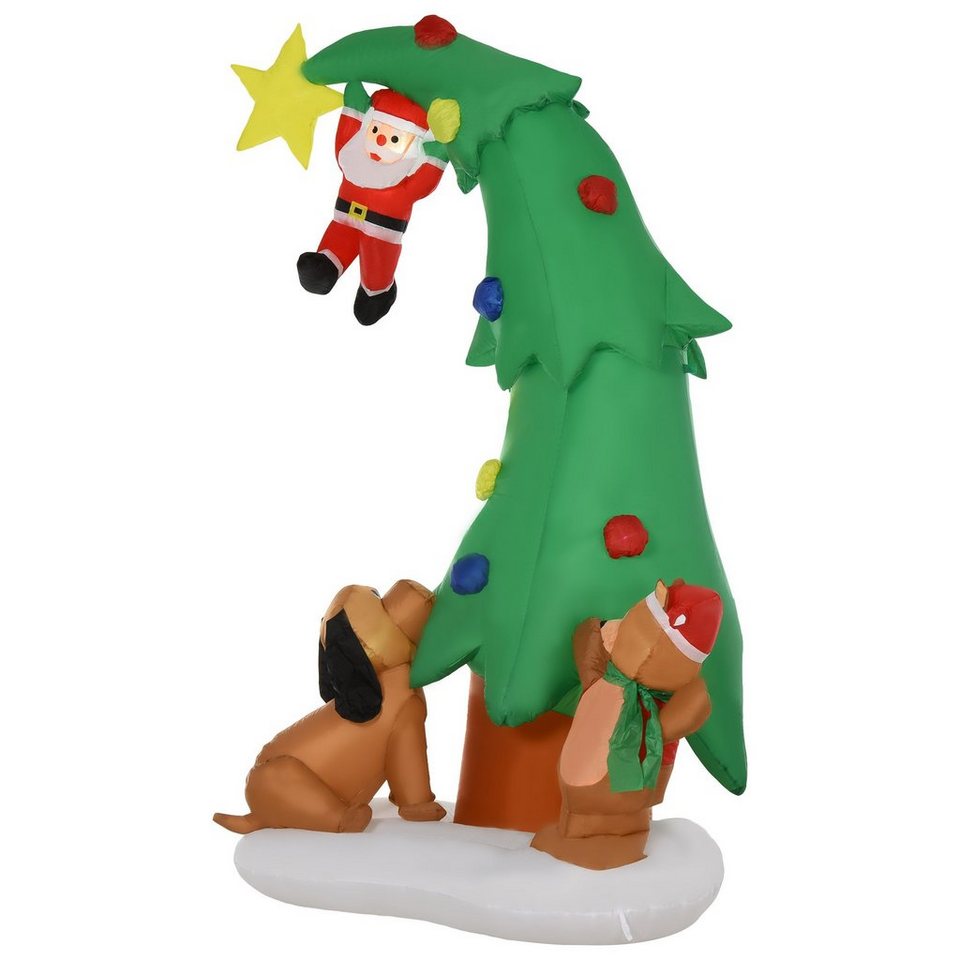 Homcom Weihnachtsfigur Weihnachtsbaum Figur Selbstaufblasend