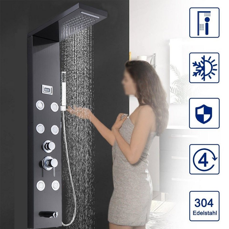 Xersek Duschsäule 4in1 Duschsystem Mit Armatur Duschpaneel Edelstahl