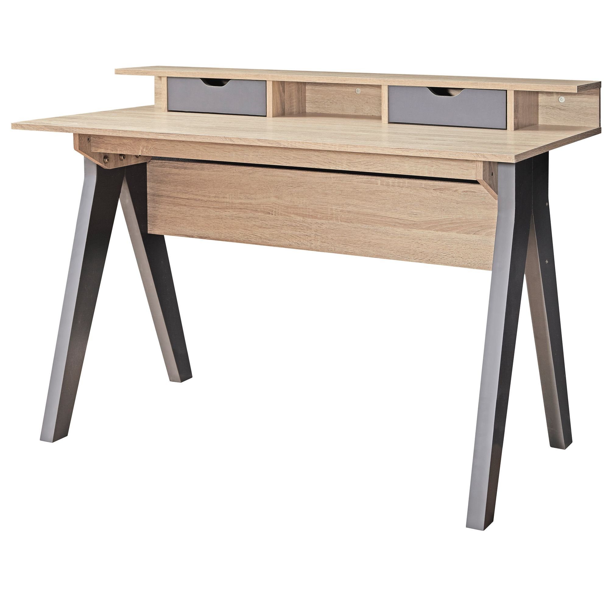 Wohnling Schreibtisch Wl1790 120x87x59 Cm Mit Schubladen Sonoma