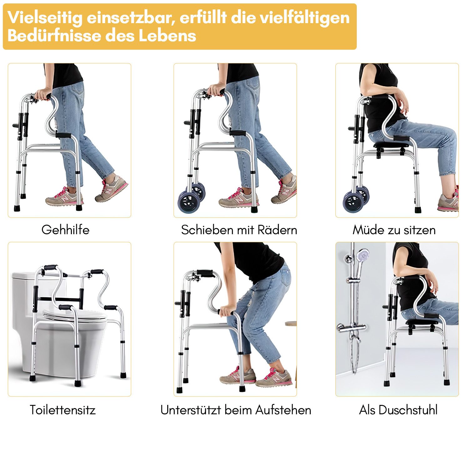 Clanmacy Gehstock 1pcs Faltbarer und höhenverstellbarer Gehbock ...