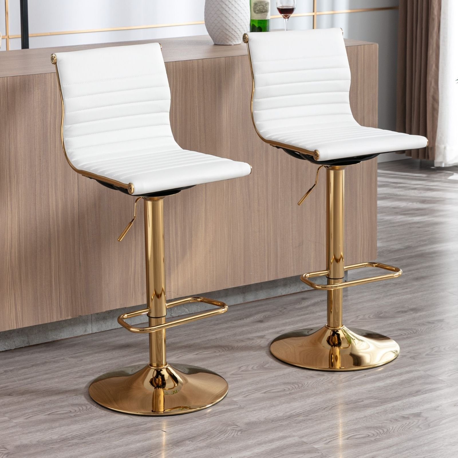 Wahson Office Chairs Barhocker Tresenhocker Barstuhl Aus Lederbezug 2er Set