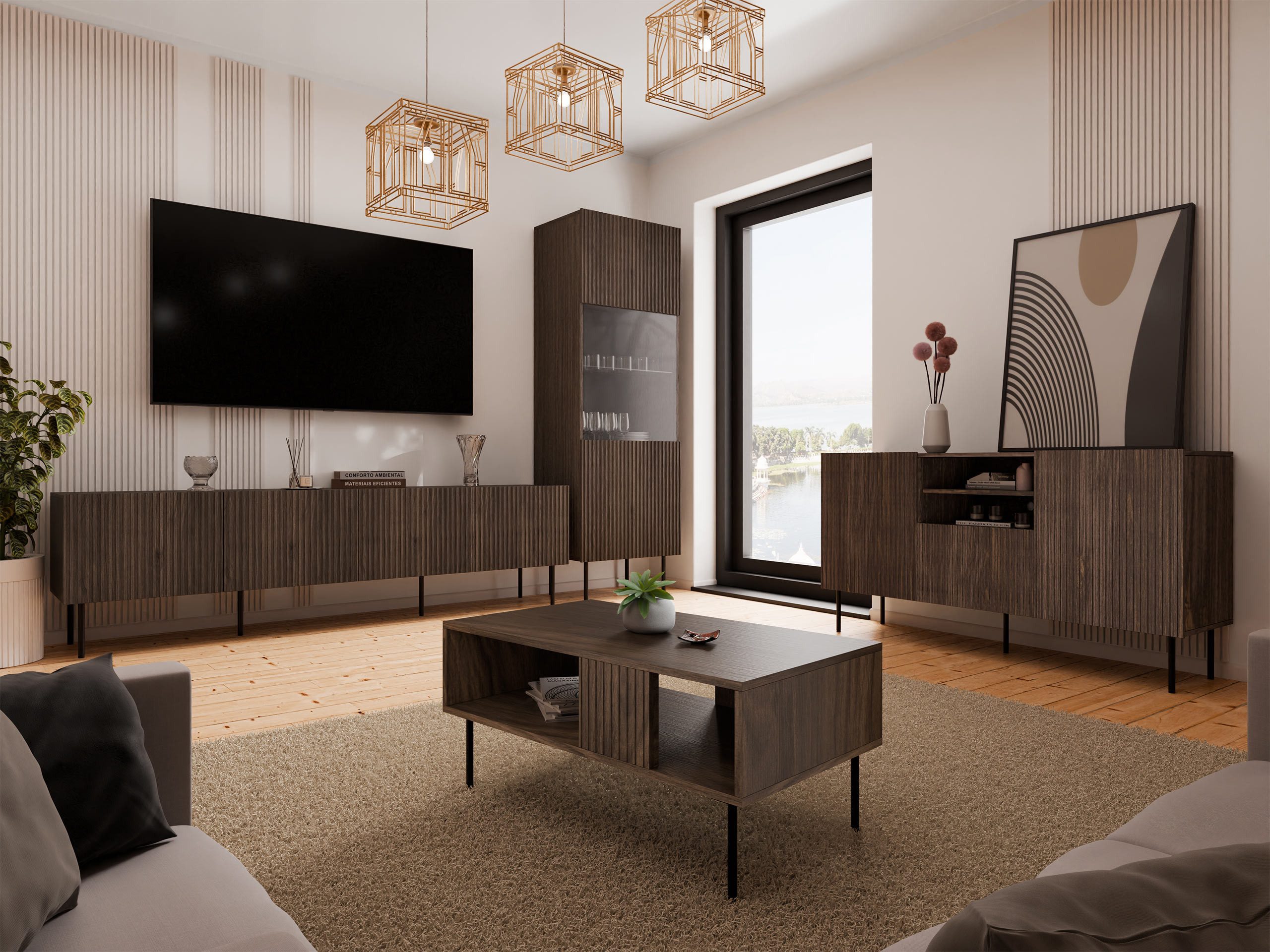 Mirjan24 Wohnzimmer Set Tacos I 4er Set Kommode Tv Lowboard