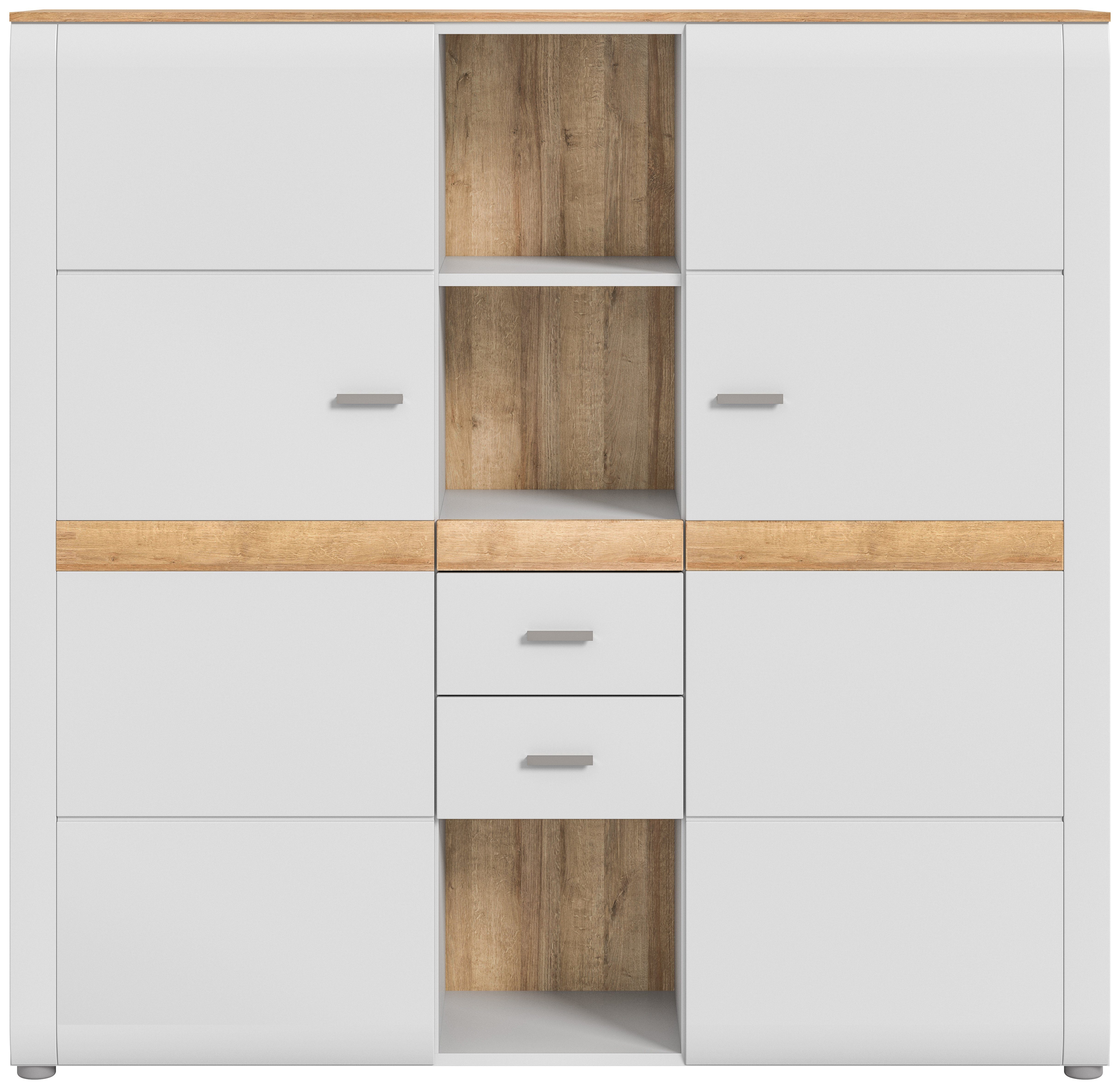 Inosign Highboard Aska Höhe 138cm Metallgriffe 2 Türen 2