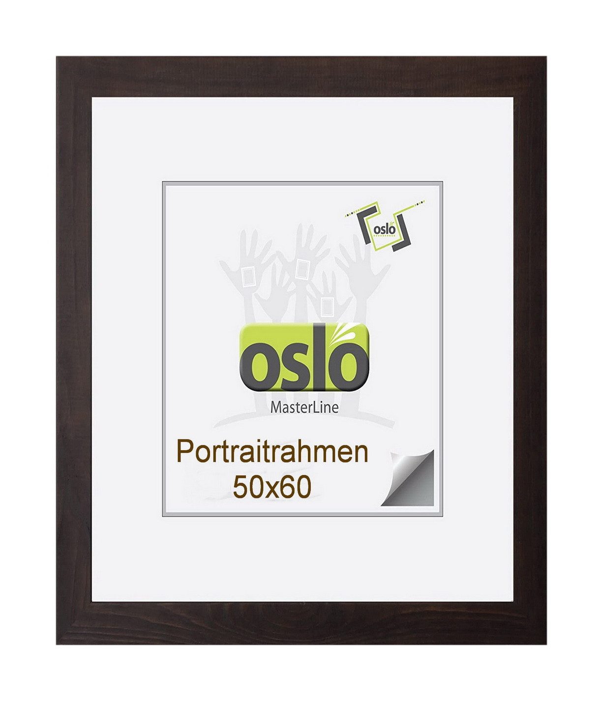Oslo MasterLine Einzelrahmen Bilderrahmen 50 x 60 cm Holz massiv, Portraitrahmen, FSC ...
