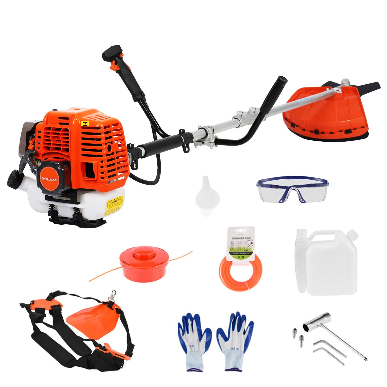 Rutaqian Benzinrasenmäher 52cc Benzin Motorsense 2 In 1 Akku