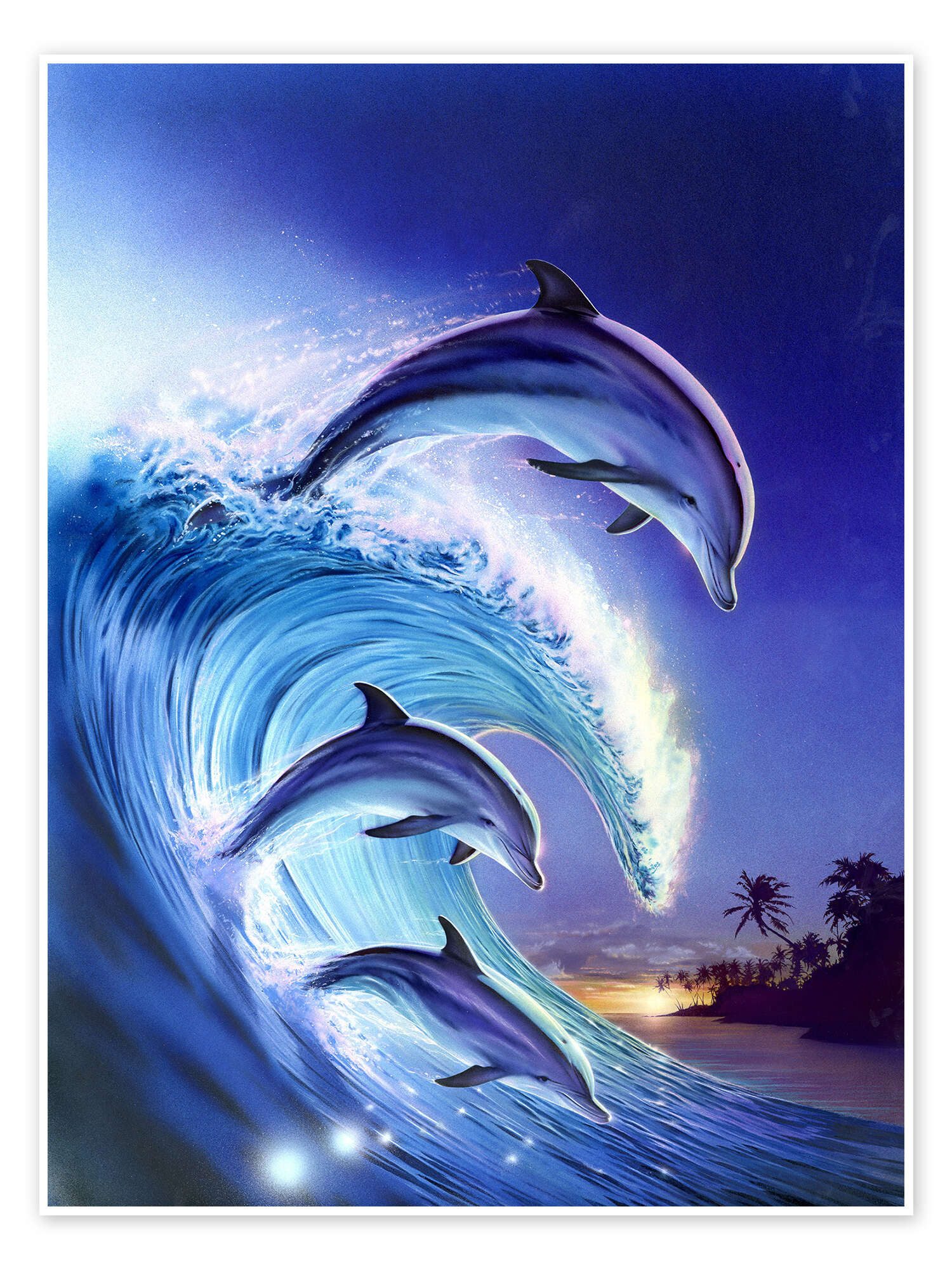 Posterlounge Poster Robin Koni Die Welle Reiten Badezimmer Maritim