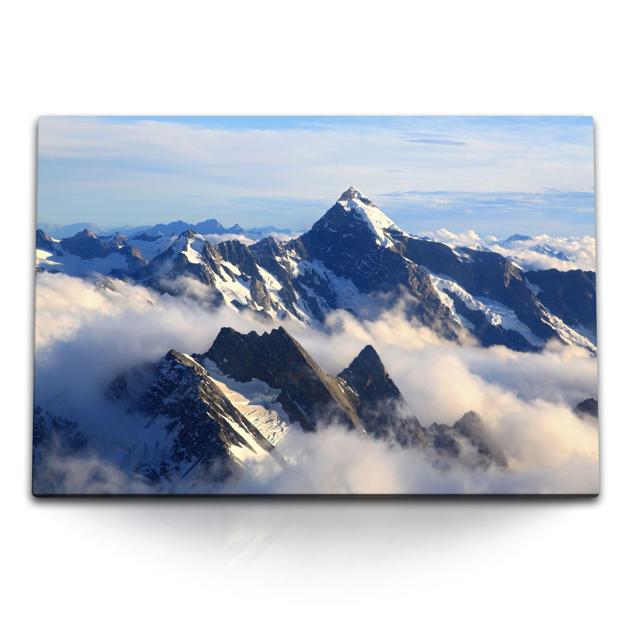 Sinus Art Leinwandbild 120x80cm Wandbild auf Leinwand Berge Schneegipfel Neuseeland Gebirge N ...