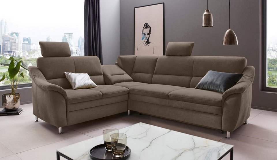 Places Of Style Ecksofa Cardoso L Form Federkern Wahlweise Mit Bett