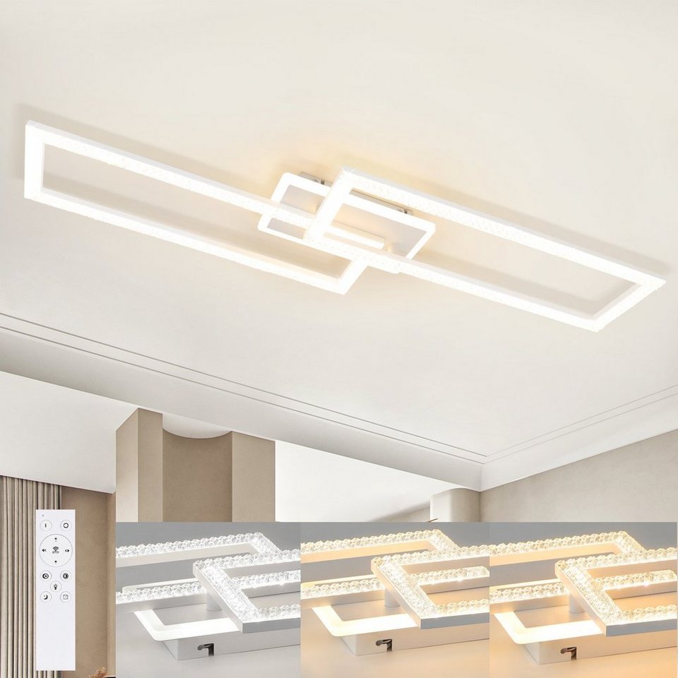 Nettlife Led Deckenleuchte Mit Fernbedienung Weiß 56w Aus Metall