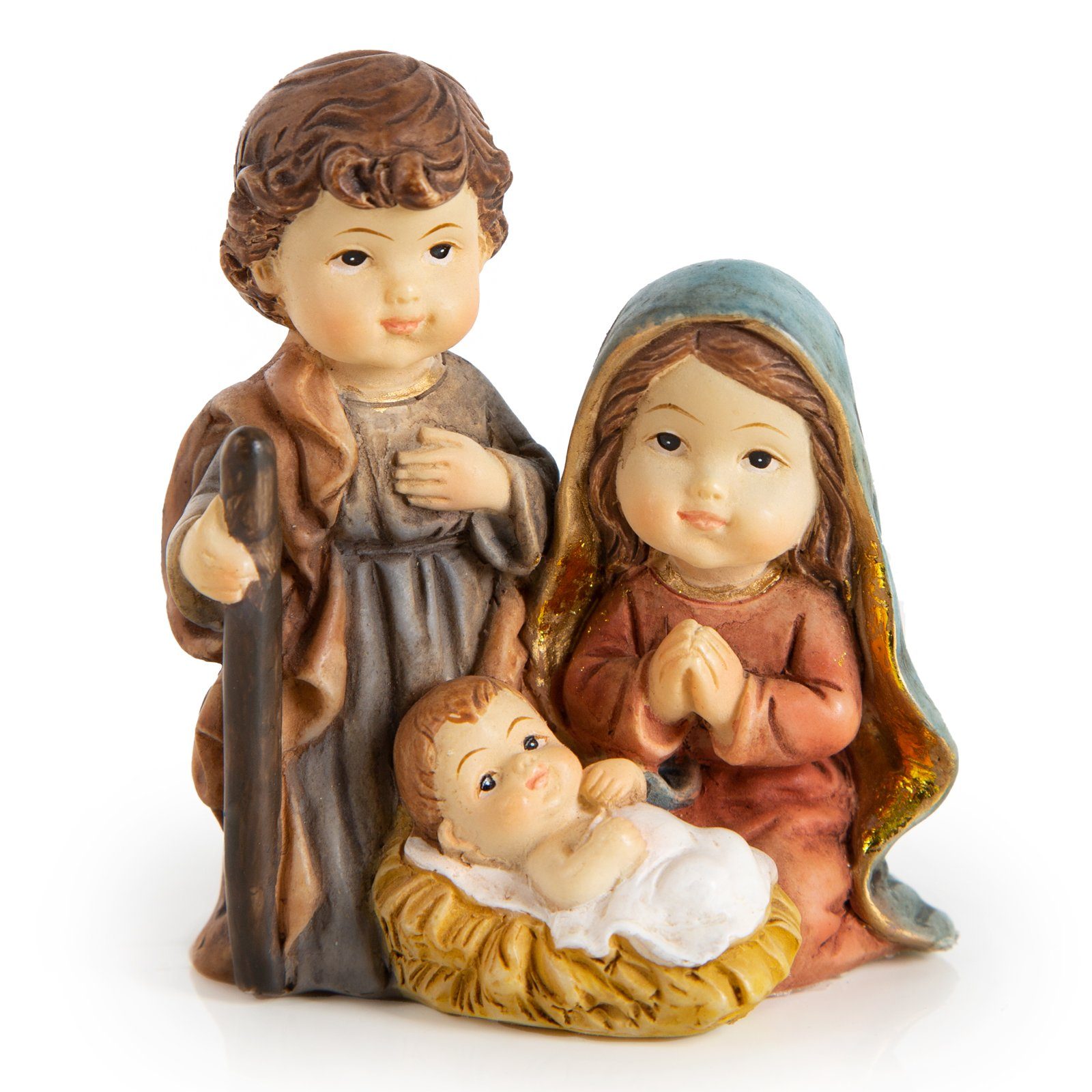 Logbuch-Verlag Weihnachtsfigur Weihnachtskrippe Heilige Familie Krippe 7 cm (1 St), kleine ...
