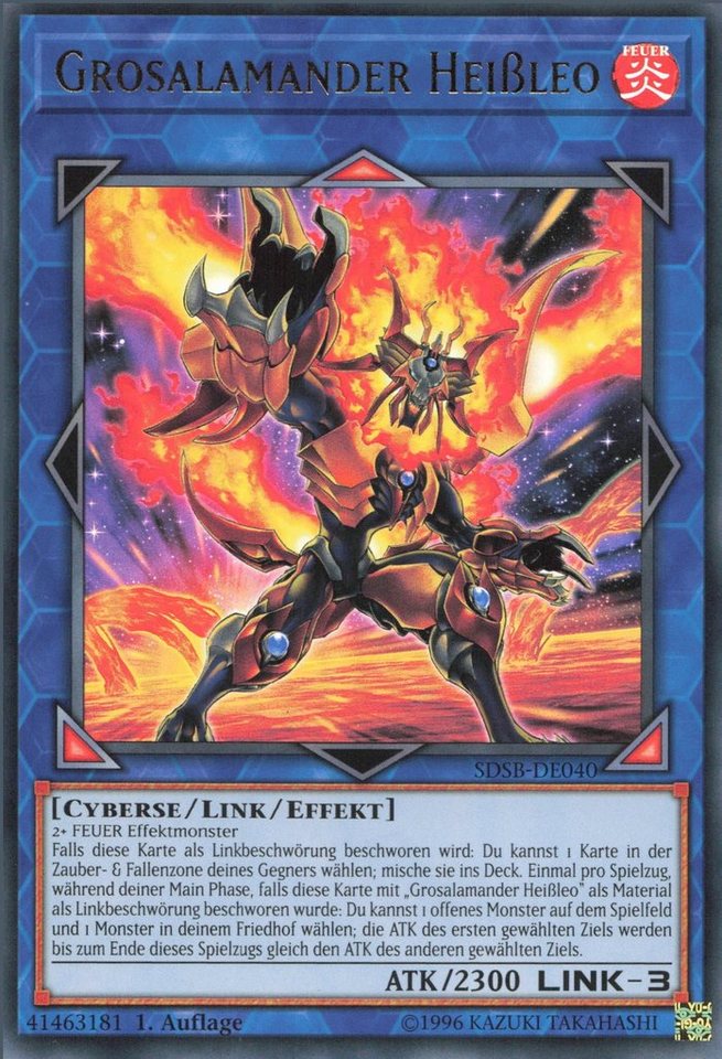 Recollectibles Sammelkarte Yugioh Karte Grosalamander Heißleo V 1