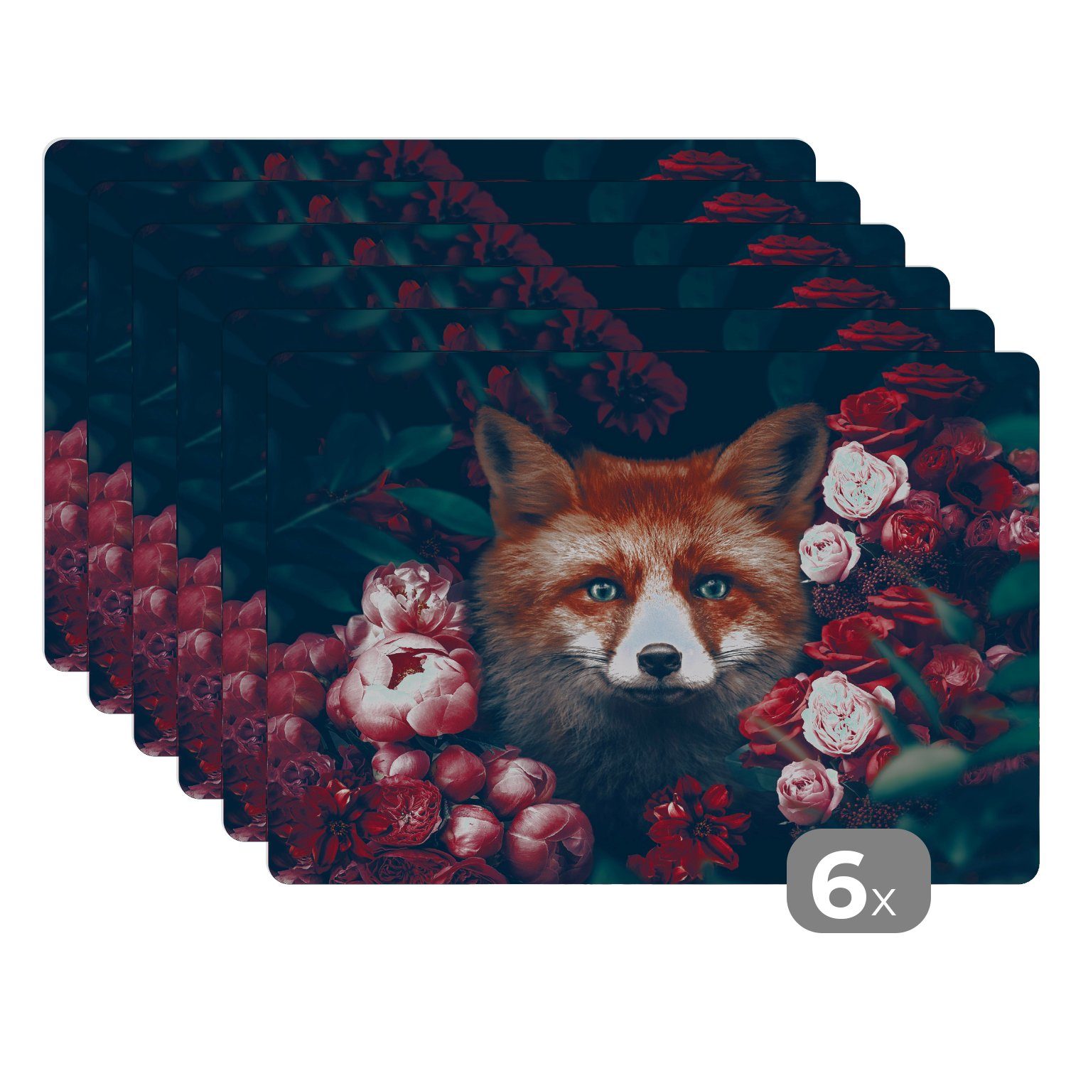 Platzset Fuchs Blumen Tiere Muchowow 6 St Platzset