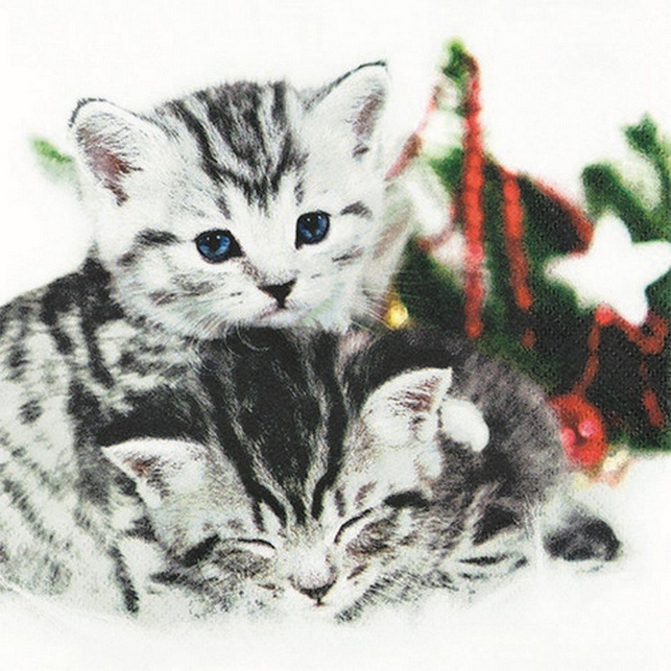 Home Fashion Papierserviette Rp 20 Servietten Christmas Cats Süßes