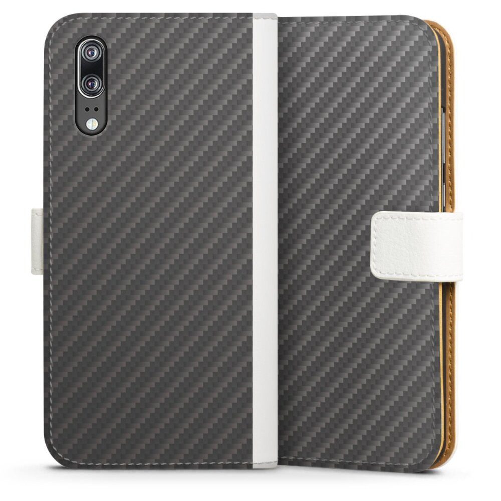 Deindesign Handyhülle Carbon Huawei P20 Hülle Metallic Look Carbon