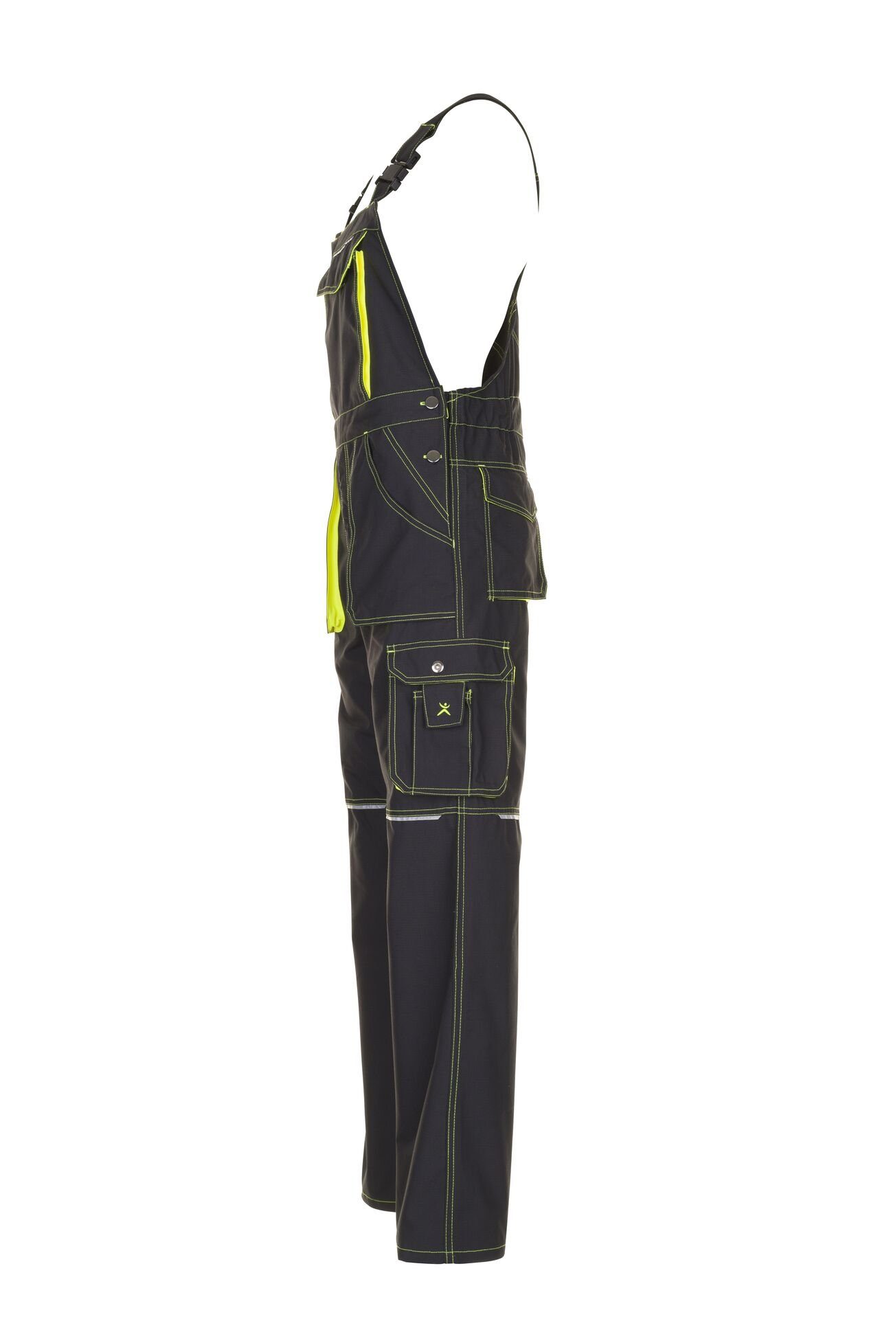 Planam Arbeitslatzhose Latzhose Basalt Neon Anthrazitgelb Größe 48 1 Tlg