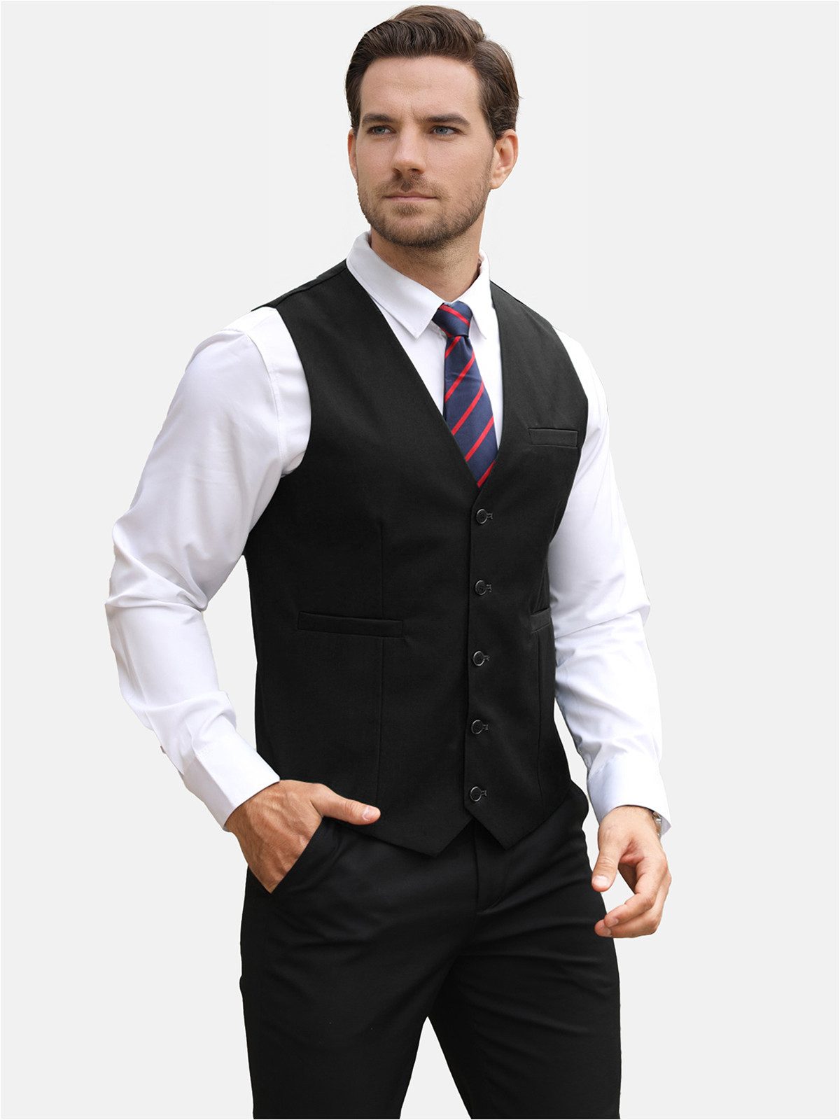 Allthemen Anzugweste Herren Business Weste In Klassischen Design