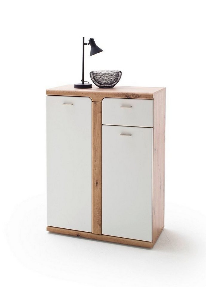 Mca Furniture Sideboard Kommode 2 Torino Weiß Matt Balkeneiche