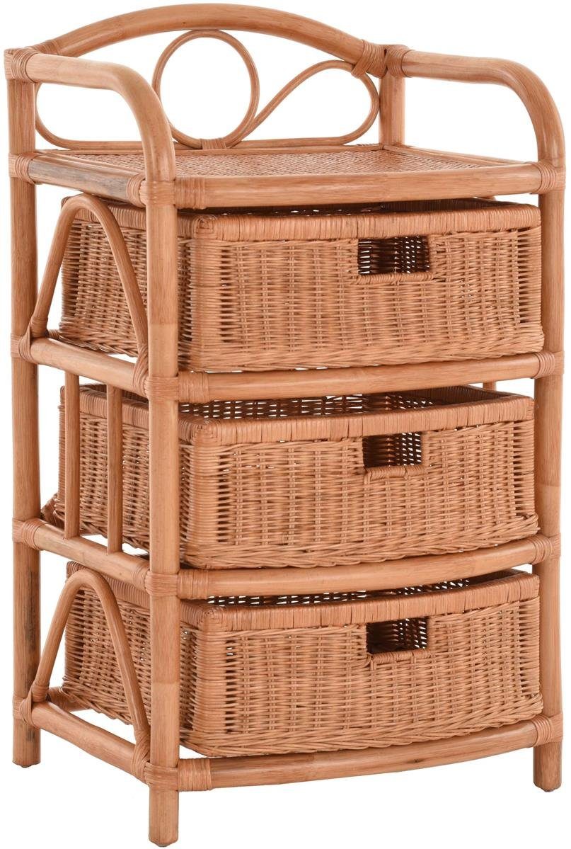 Krines Home Regal Regal aus echtem Rattan 3 Schübe Rattan-Kommode ...