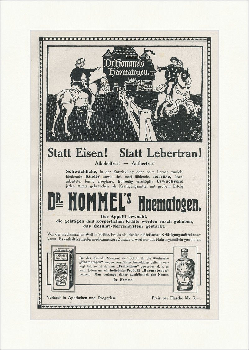 BillerAntik Kunstdruck Dr. Hommels Haematogen Statt Eisen Lebertran Nerven Stärkung SP 301, (1 St)