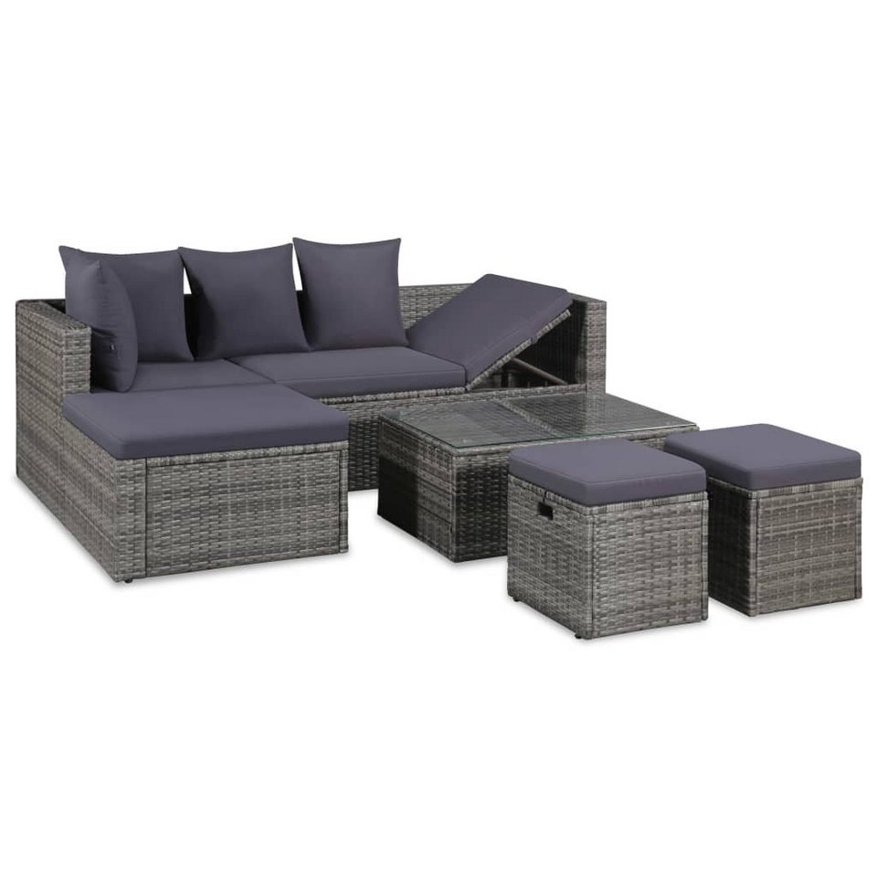Dotmall Gartenlounge Set Set 4 Tlg Poly Rattan Sitzgruppe Outdoor