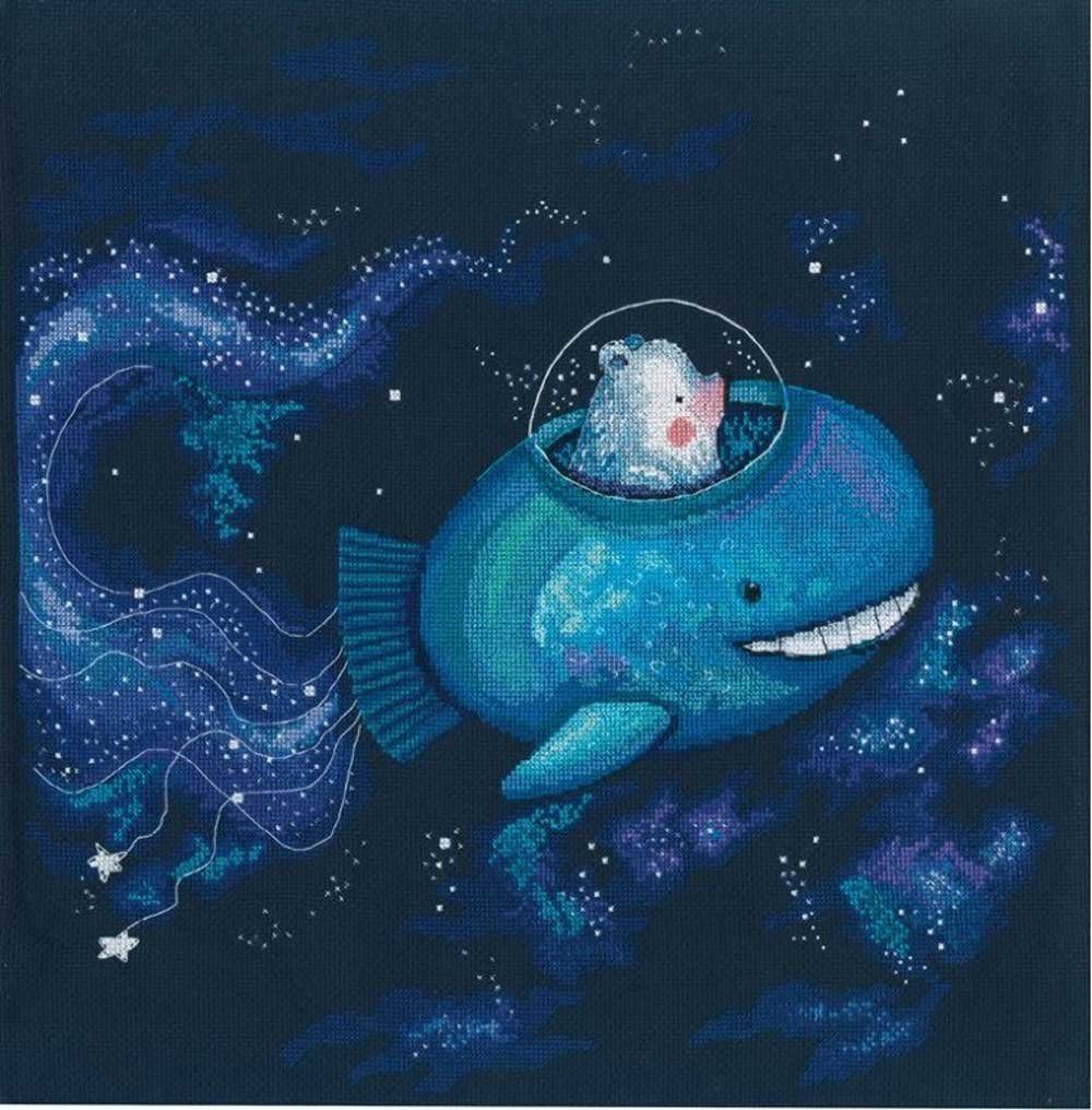 RTO Kreativset RTO Kreuzstichkissen "Sternesee" CU067, Zählmuster, 40x40 cm, (embroidery kit)