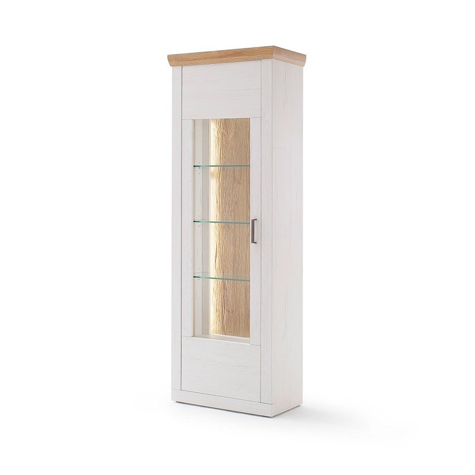 Lomadox Vitrine Maringa 05 In Weiß Mit Braun Bht Ca 7120540 Cm