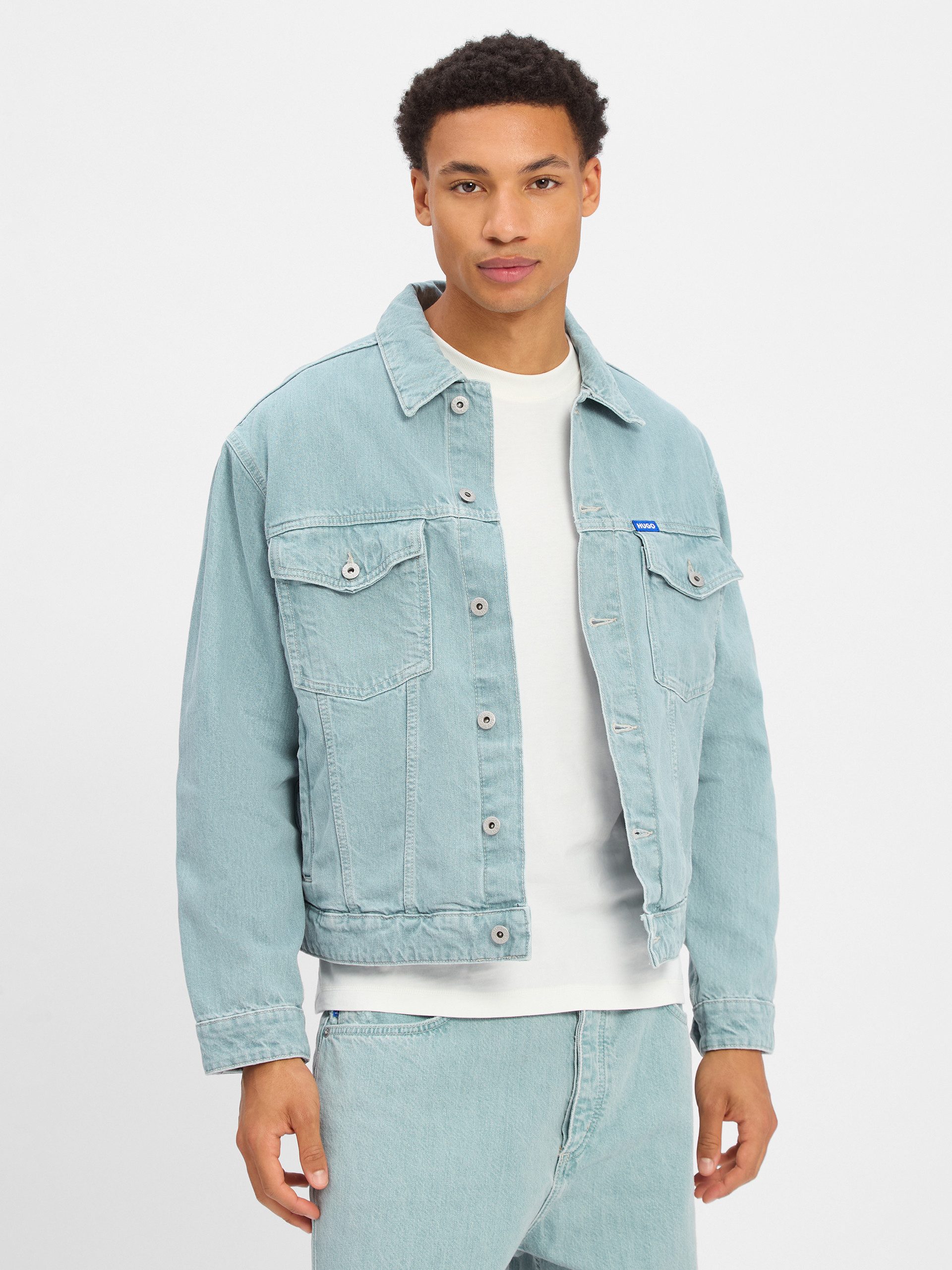 HUGO Blue Jeansjacke Dex, Umlegekragen